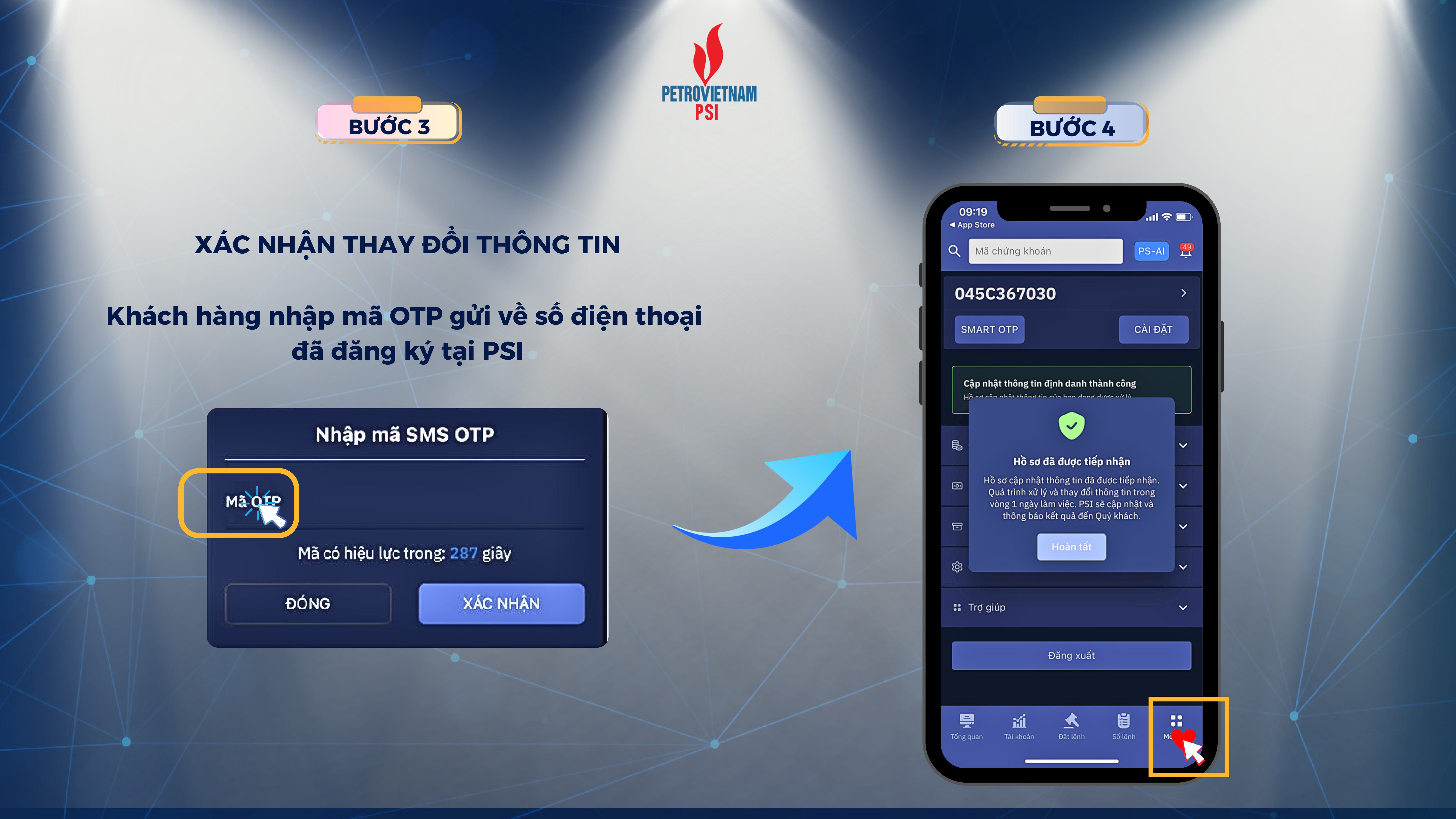 Hướng dẫn thay đổi thông tin CCCD gắn chip/căn cước - Công ty Cổ phần Chứng khoán Dầu Khí